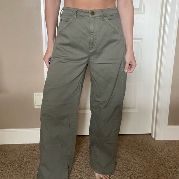 Pilcro | Pants & Jumpsuits | Pilcro Wide Leg Barrel Pants In Olive ...